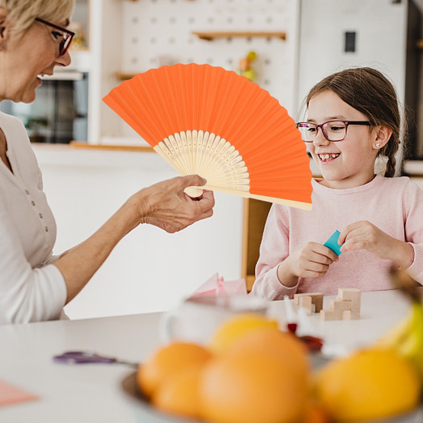 1Pcs White Paper Hand Fan DIY Blank Folding Fan Vi... – Grandado