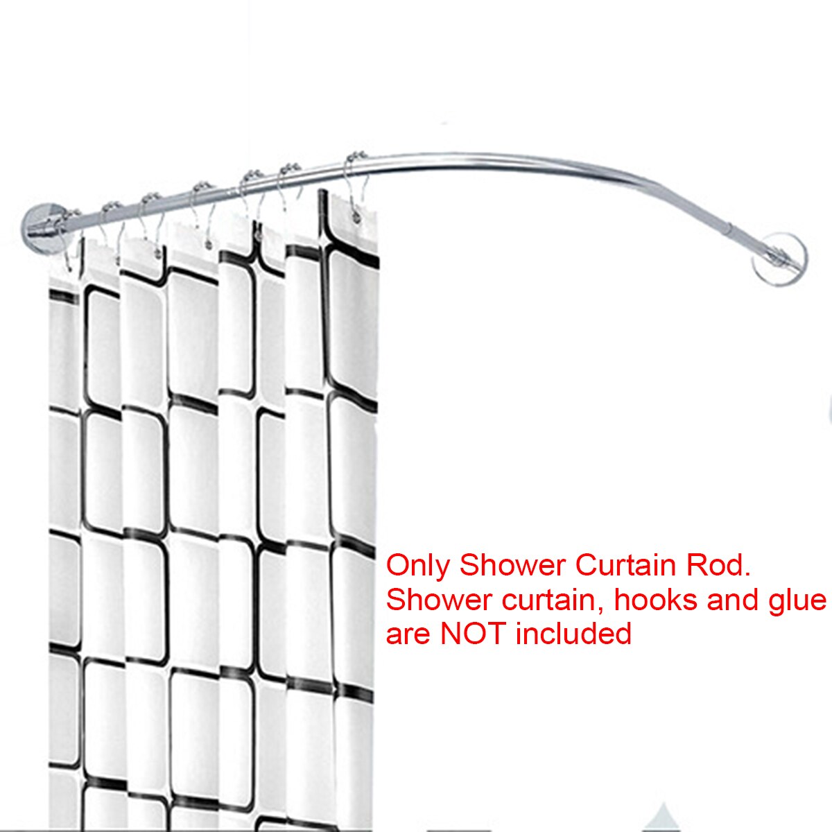 U-Shaped Shower Curtain Rod Retractable Curved 201... – Grandado