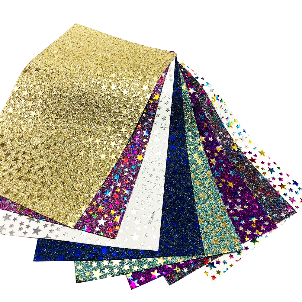20*34cm søstjerner glitter guldfolie kunstlæder st... – Grandado