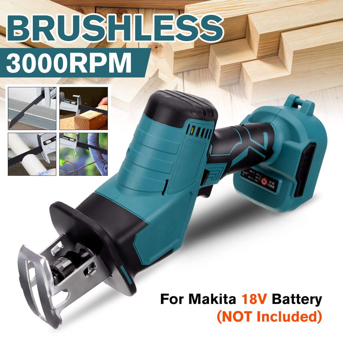 Drillpro 3000Rpm Borstelloze Accu Reciprozaag Elek... – Grandado