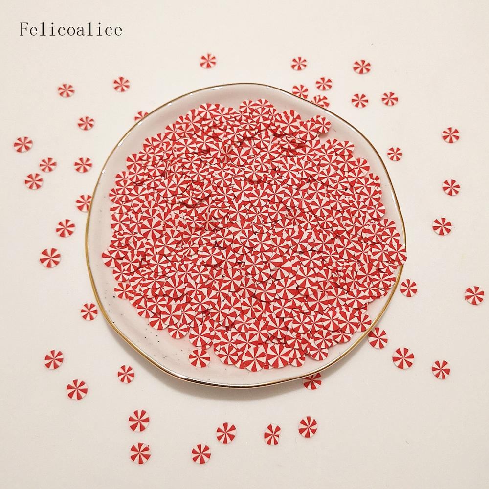 20g Red White Lollipop Polymer Clay Sprinkles Colo... – Grandado