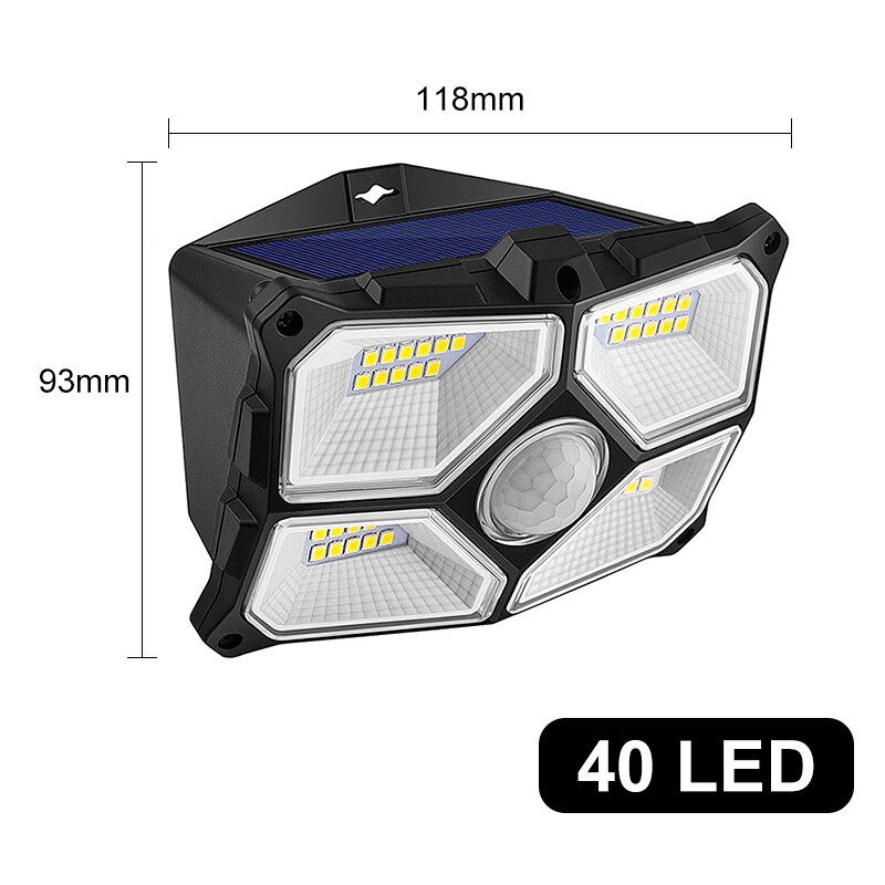 104 Led Outdoor Solar Lamp 3 Modi Pir Bewegingssen... – Vicedeal