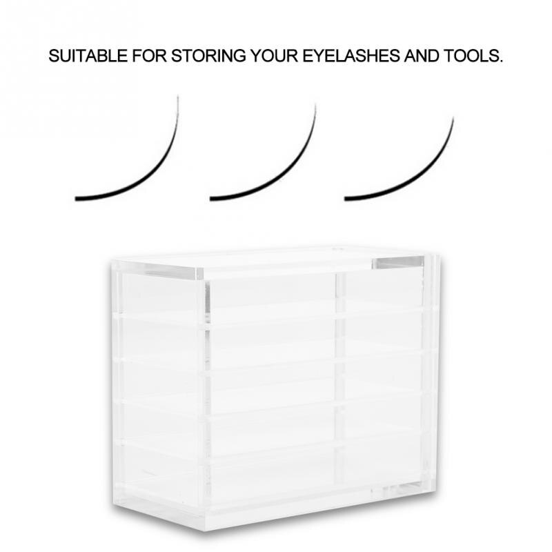 5 Layers Clear Eyelash Storage Box Makeup Organize... – Grandado
