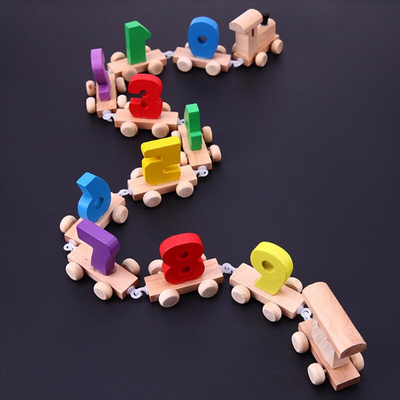 0-9 Number Railway Model Wooden Train Children Woo... – Grandado