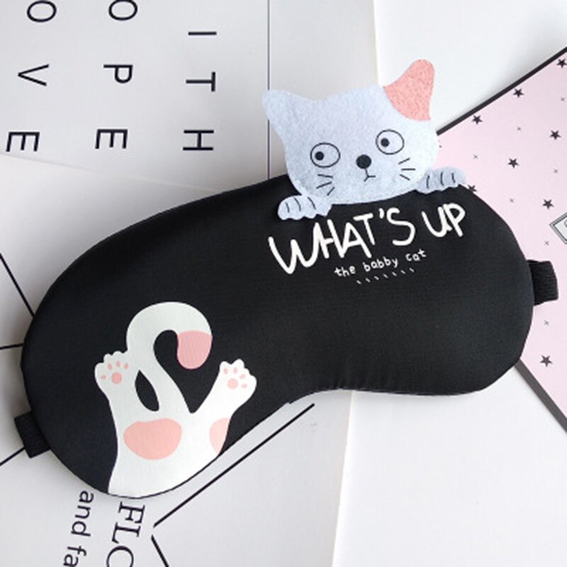 Cute 3D Cat Sleeping Mask Eyepatch Embroidery Adju... – Vicedeal