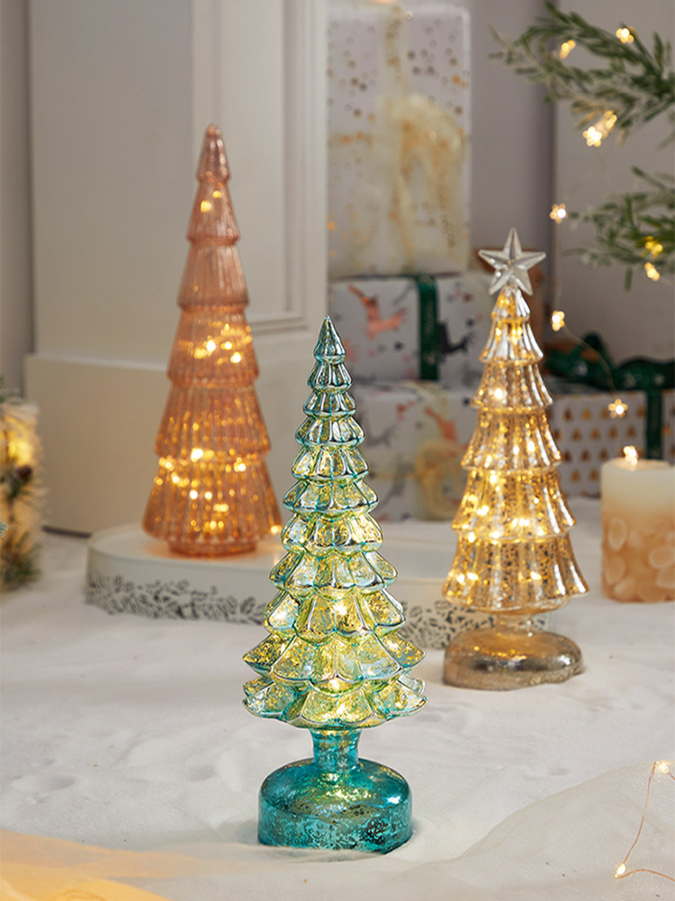 Glowing Glass Christmas Tree Ornaments Home Lumino... – Grandado