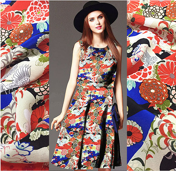 The beautiful width 100 % silk crepe fabric mulber... – Vicedeal