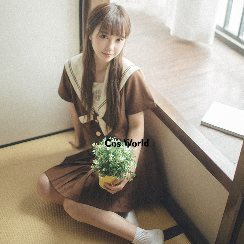 Ivory Yellow Cross Summer Navy Sailor Suit Tops Sk... – Grandado