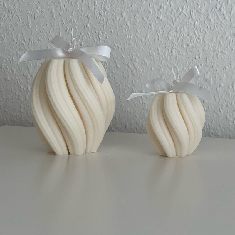 3 Sizes Geometric Wave Twirl Candle Molds For Home... – Vicedeal