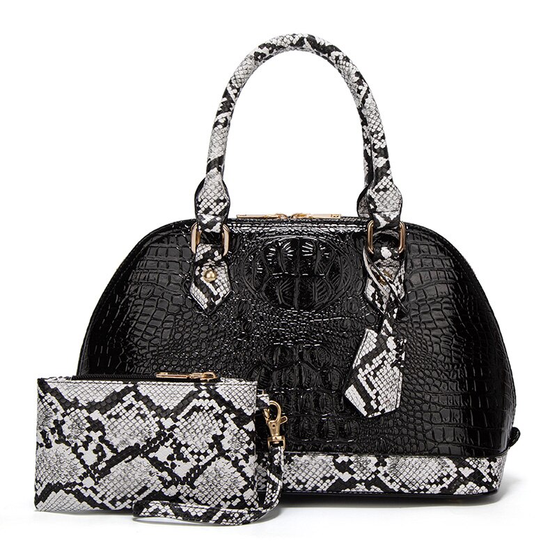 Snake Pattern Women Composite Bag Shell Bag Handba... – Vicedeal