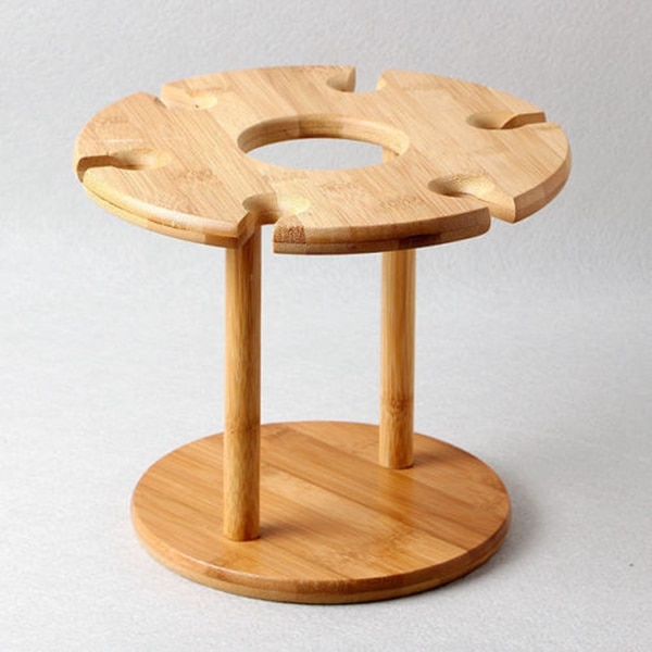 Wine Glass Holder Bamboo Tabletop Wine Glass Dryin... – Grandado