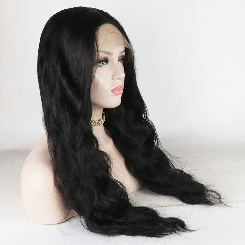 Bombshell Black Loose Water Wave Synthetic Lace Fr... – Grandado