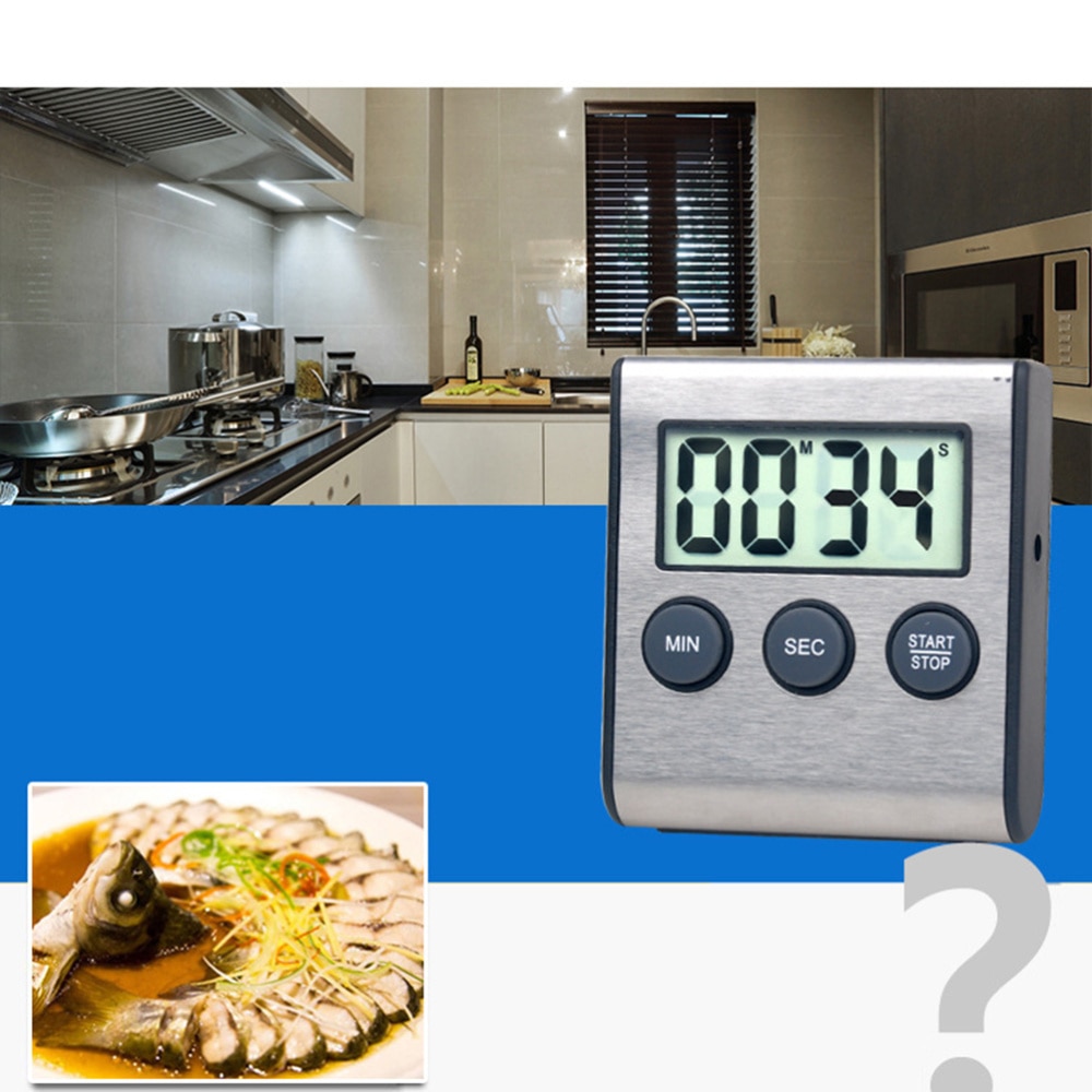 Stainless Steel Digital Kitchen Timer Minute Secon... – Grandado