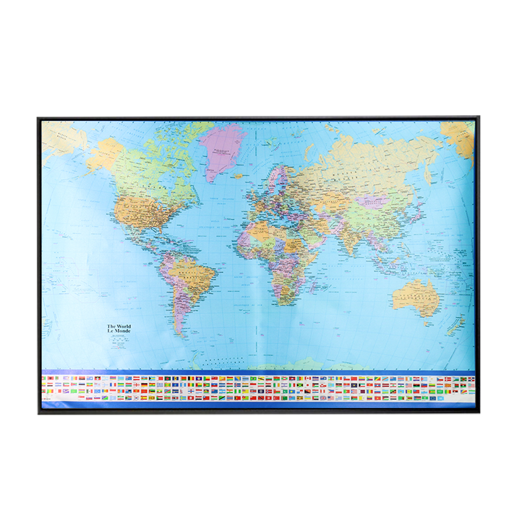 HD Painted Printing World Map National Flags Count... – Vicedeal