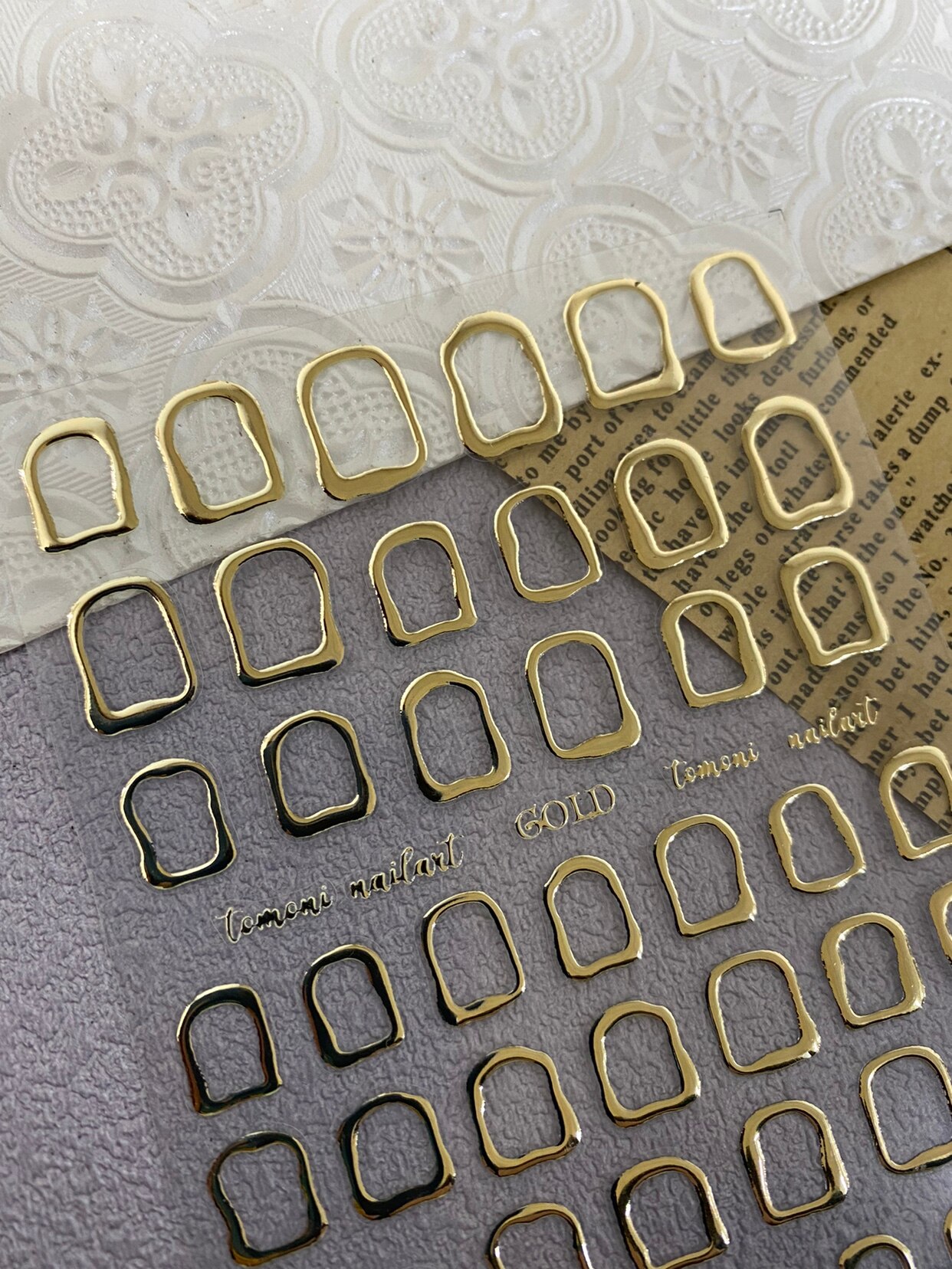 1sheet Golden Outline Nail Art Stickers 5D Embosse... – Vicedeal