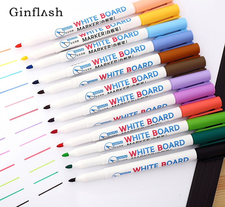 Ginflash 12Pcs Uitwisbare 12 Kleuren White Board M... – Vicedeal