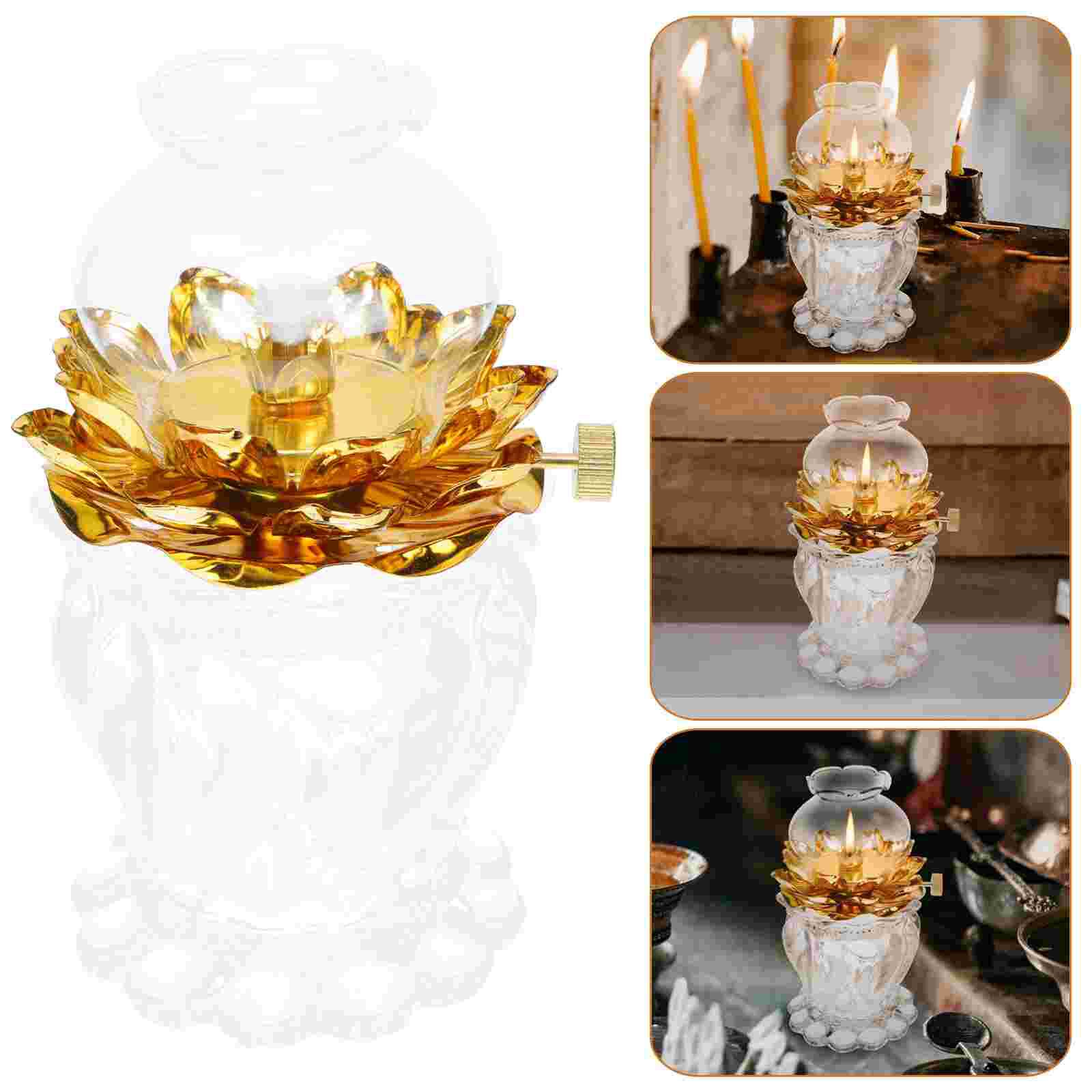 1pc Glass Lotus Light Front Light Kerosene Lamp Li... – Grandado