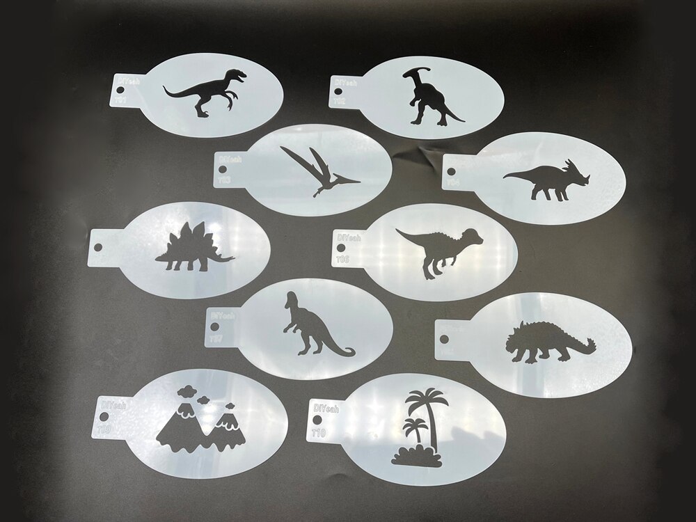 10PCS Face Painting Stencils Dinosaur Volcano Erup... – Grandado