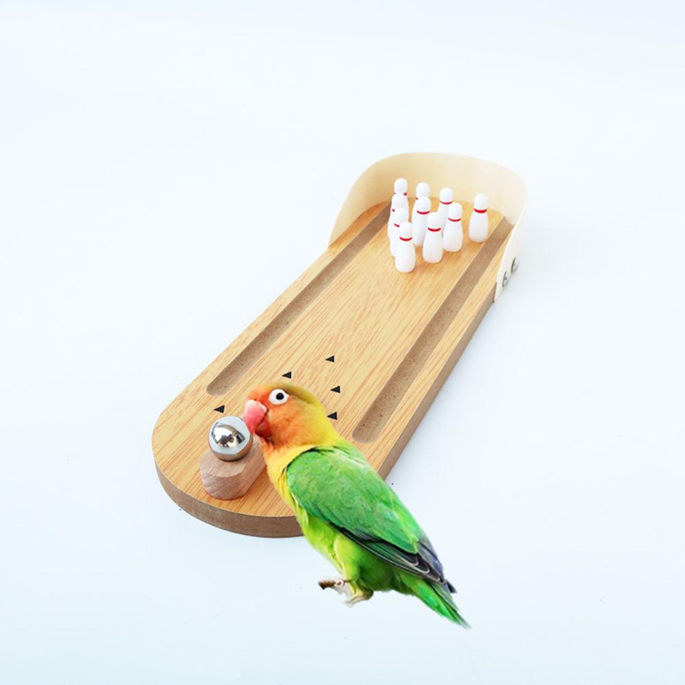 Parrot Bird Toy Wooden Mini Desktop Bowling Parake... – Vicedeal