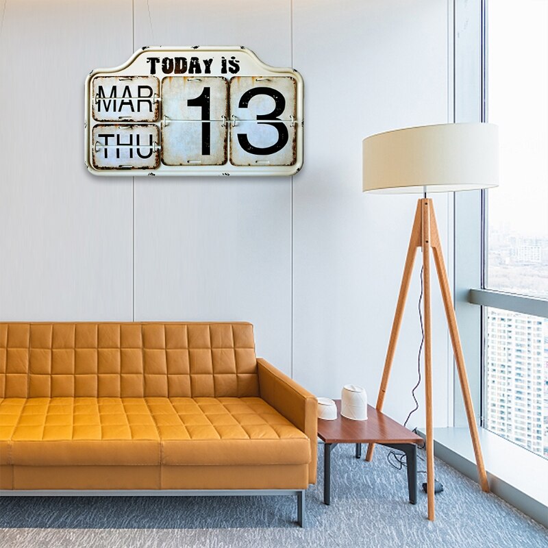 Retro Desk Metal Flip Calendar Easily Adjusted Sta... – Grandado