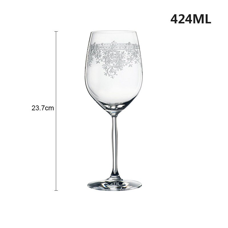 Carved flowers crystal Glass cup Transparent goble... – Grandado