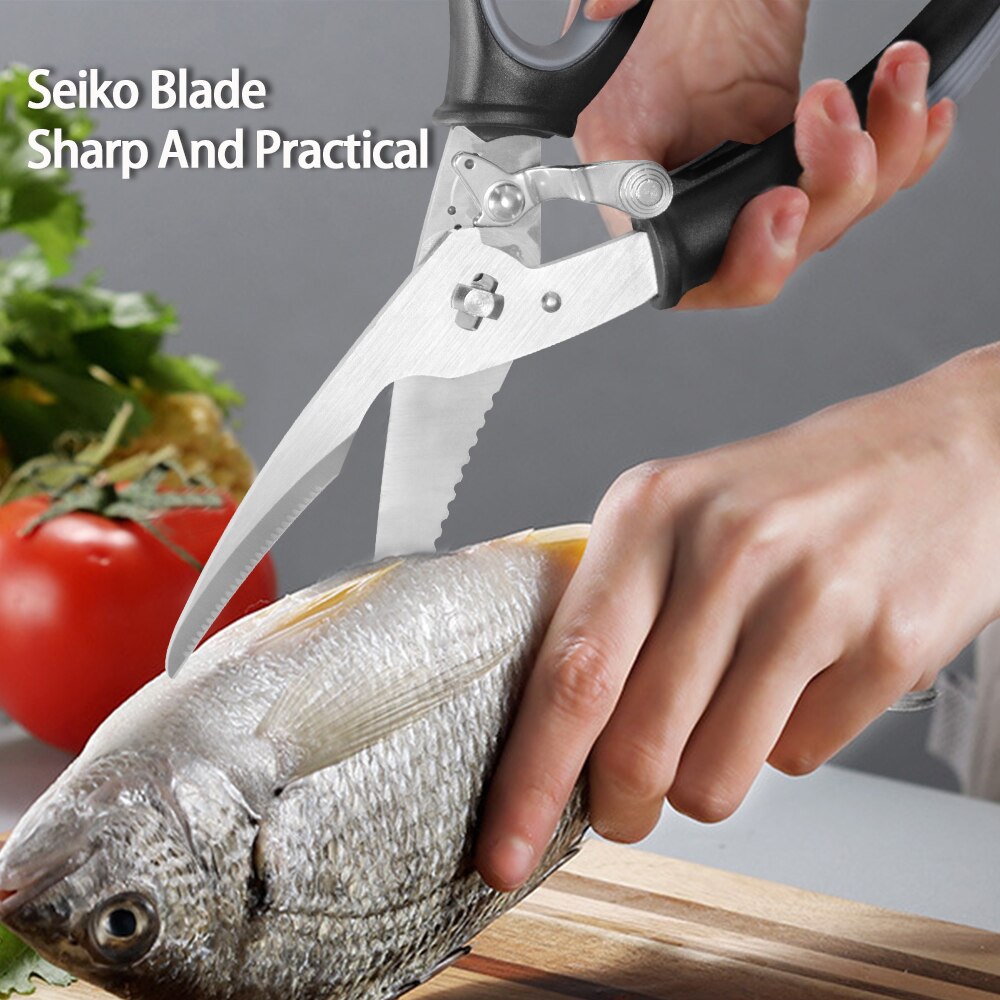 XYj Stainless Steel Kitchen Scissors Spring Loaded... – Grandado