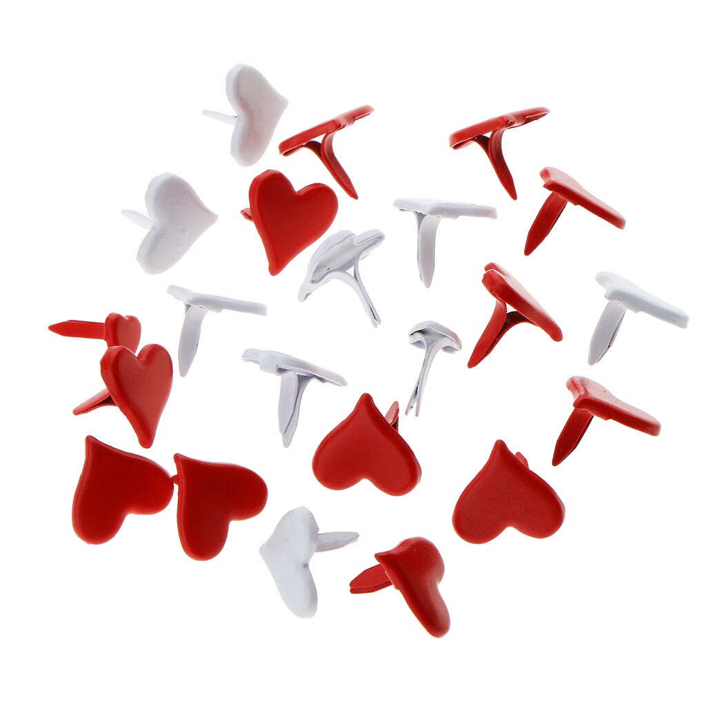 100pcs 11mm Heart Shape Mini Brads Paper Fastener ... – Grandado