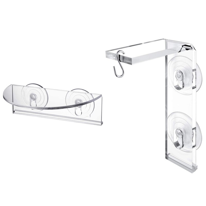 2Pcs Wall Shelf Suction Cup Window Shelf Plant Win... – Grandado