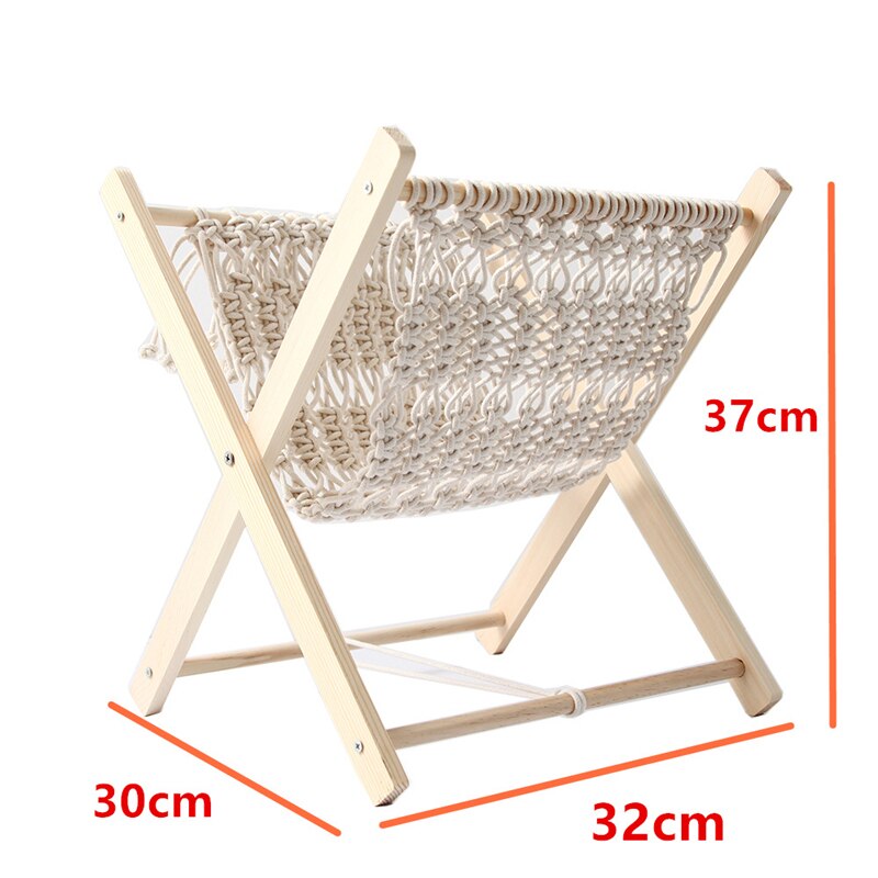 Hand-woven Cotton Rope Magazine Storage Rack Foldi... – Grandado