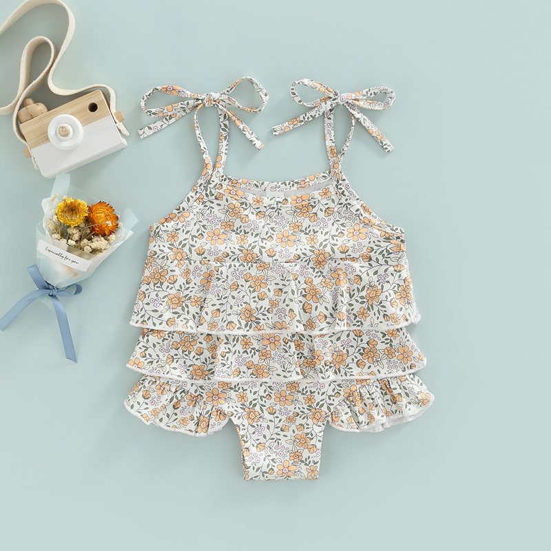 Summer Toddler Kid Girls Cute Swimsuit Ruffle Slee... – Vicedeal