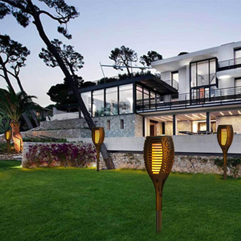 Solar led Flame Underground Lamps fire effect Lawn... – Grandado