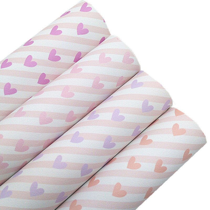 Stripes Pastel Hearts Printed Synthetic Faux Leath... – Vicedeal