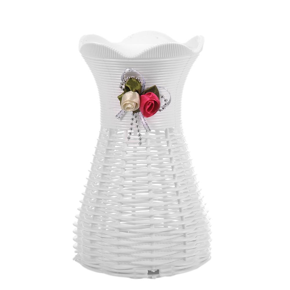 AUGKUN 1pc White Plastic Flower Basket Vase Storag... – Grandado