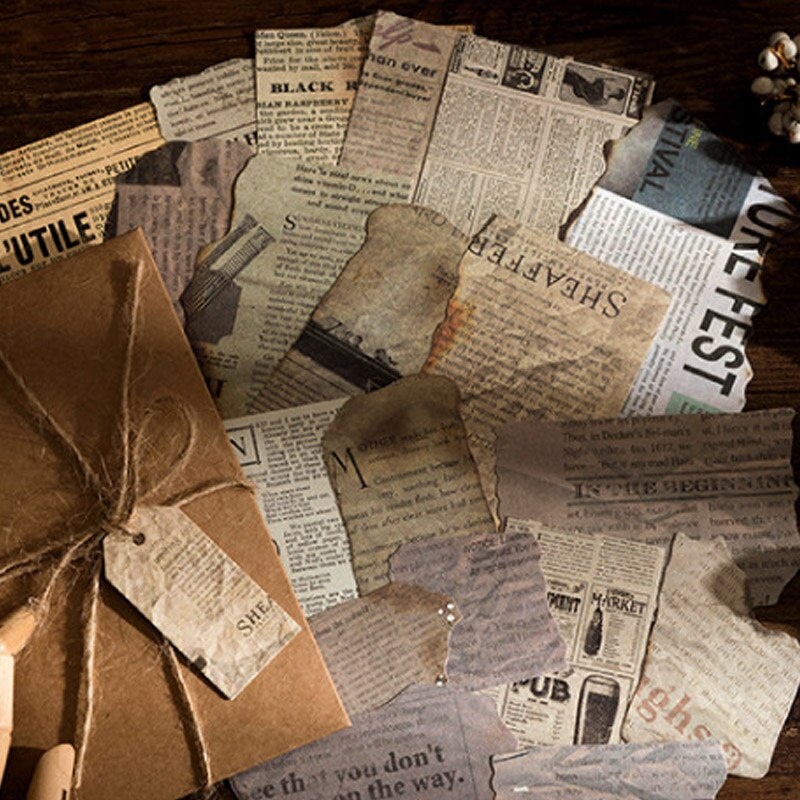 Retro Newspaper fragments Material Paper Scrapbook... – Vicedeal