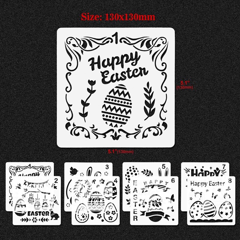 8Pcs Easter Drawing Painting Stencils Template Set... – Vicedeal