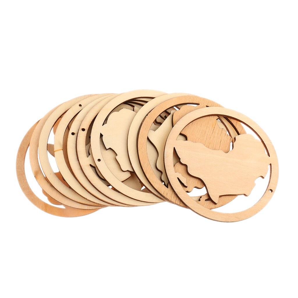 Pack of 10 Africa Map Wood Shapes for Crafts DIY W... – Grandado