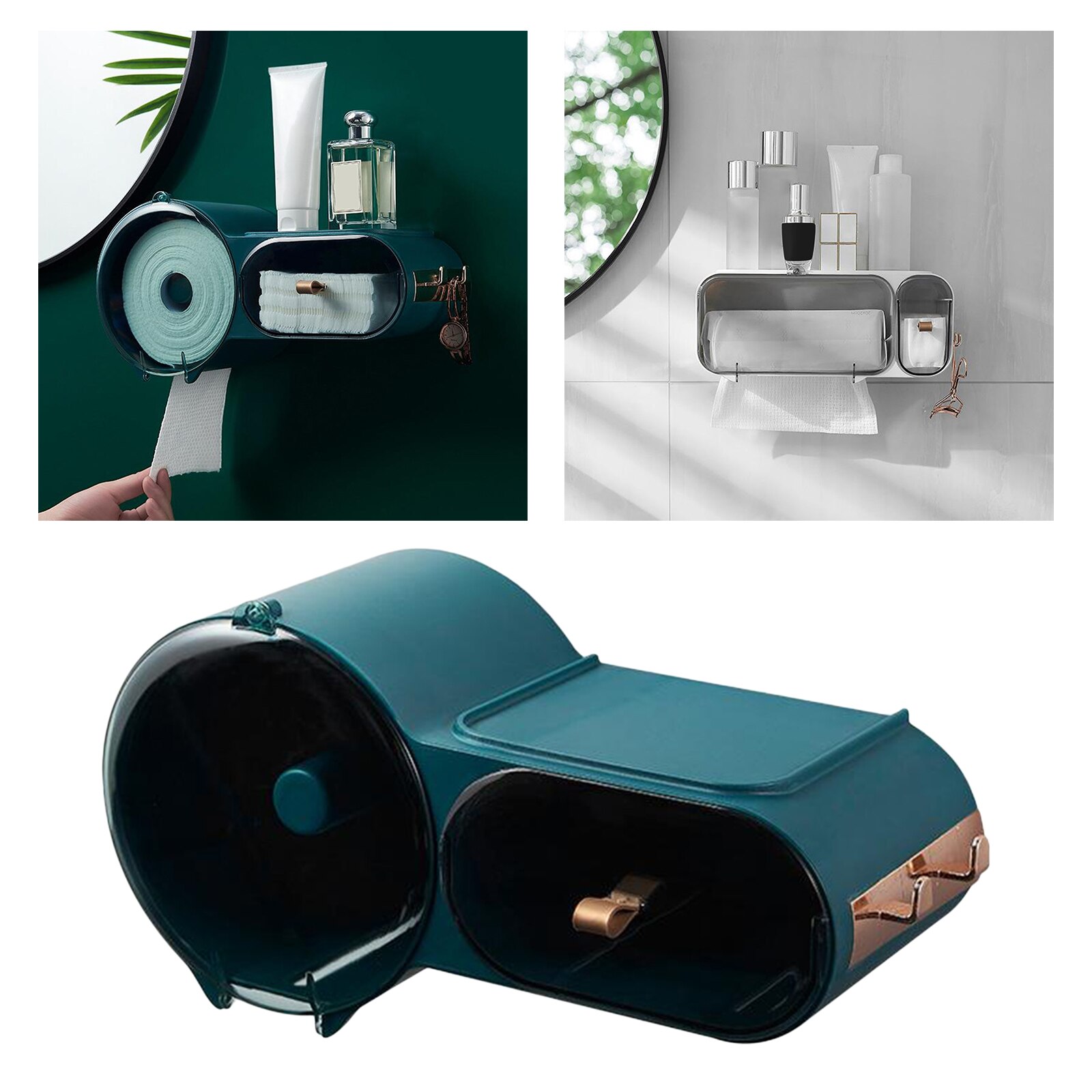 Waterproof Wall Mount Toilet Paper Holder Shelf To... – Grandado