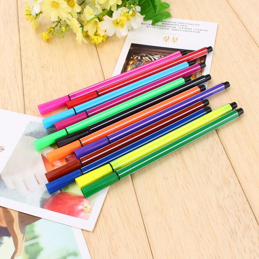 Marker Set 12/18 Kleuren Student Mark Pen Water Kl... – Grandado