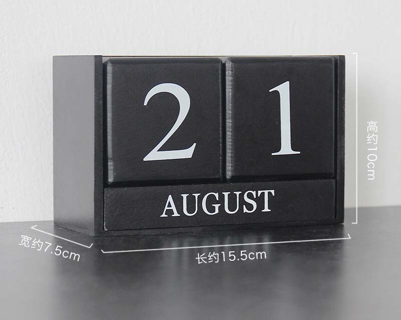 Wooden Perpetual Calendar Eternal Block Month Date... – Grandado
