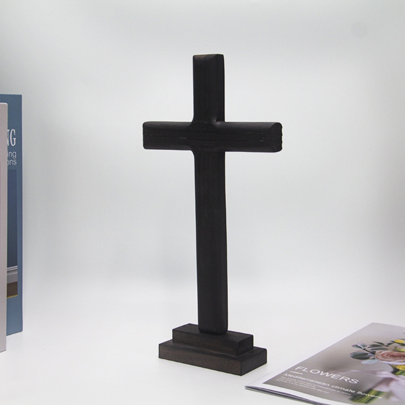 Black Wooden Standing Cross Decor Wall Table Altar... – Grandado