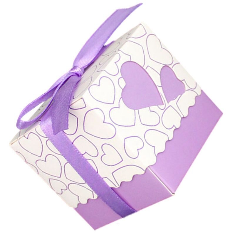 50x Purple Box Sachet Paper Dragees Baptism Weddin... – Vicedeal