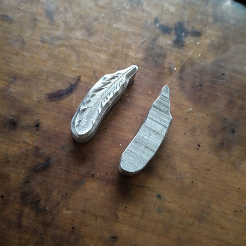 Læder håndværk skabelon diy fjer stempling metal f... – Vicedeal