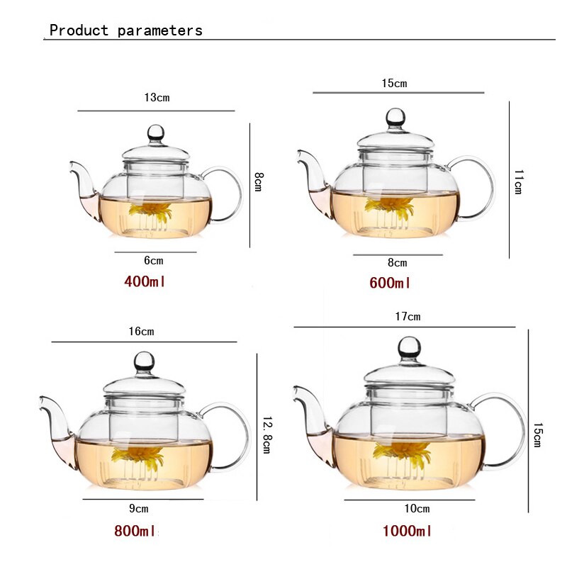 Heat Resistant Glass Flower Tea Pot,Practical Bott... – Grandado