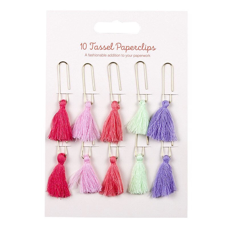 10pcs/set Tassel Paperclips Colored Cute Paper Cli... – Grandado