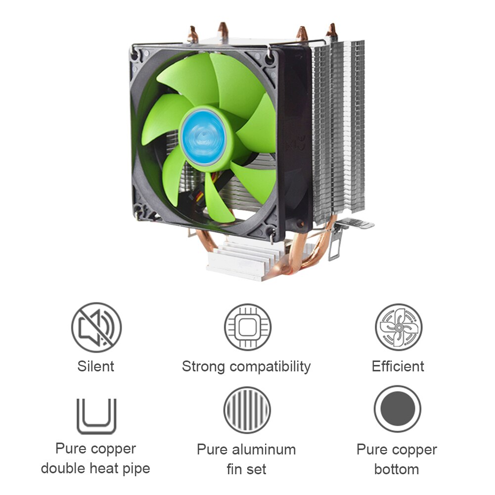 CPU Air Cooler Cooling Fan Cooler Green Blade Fan ... – Grandado