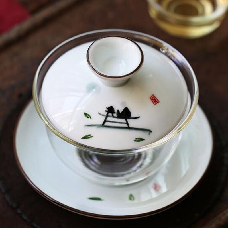 Ceramic Hand Painted Lotus Gaiwan Kungfu Tea Cup D... – Grandado