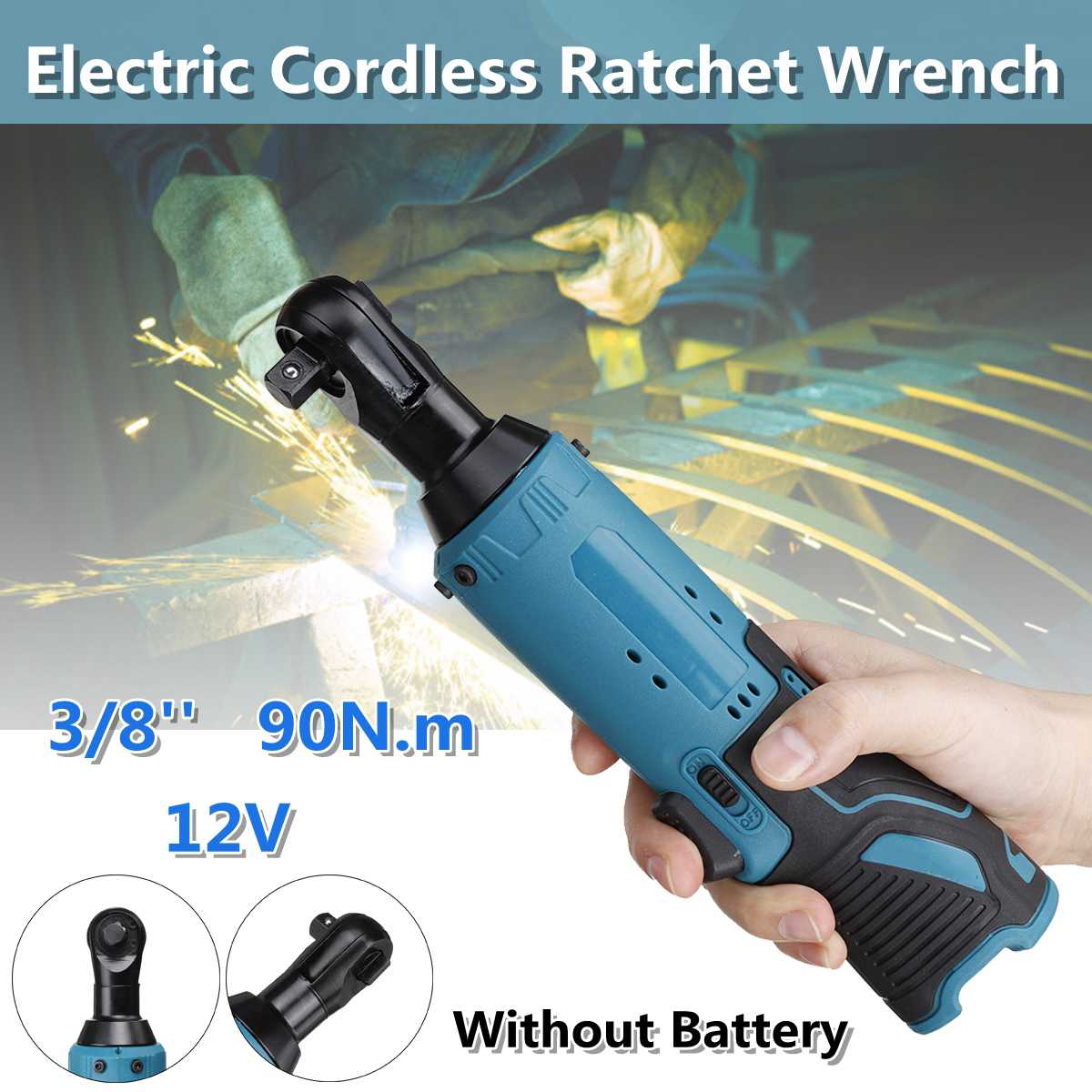 12V Rechargeable Electric Wrench 3/8" Cordless Rat... – Vicedeal