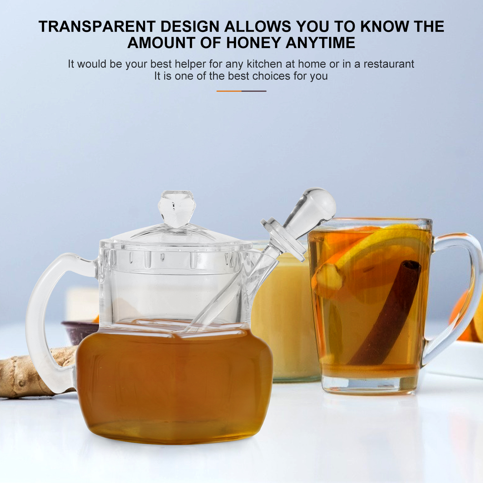 1 Set of Acylic Honey Container Syrup Sugar Pot wi... – Vicedeal