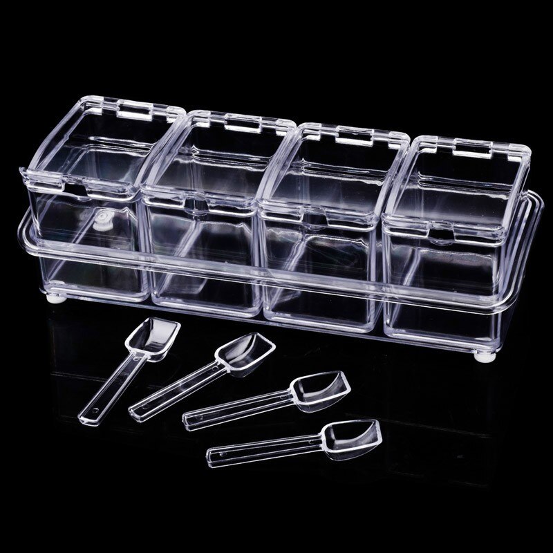 4pcs/set Transparent Spice Salt Pepper Shakers Sea... – Vicedeal