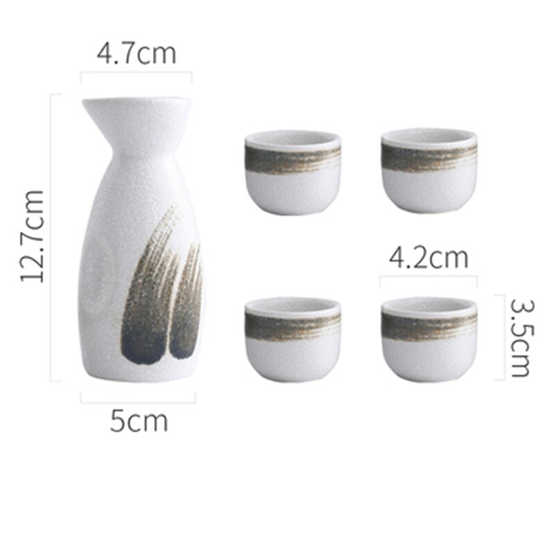 3/5Pcs Vintage Japanse Sake Set Keramische Flagon ... – Grandado